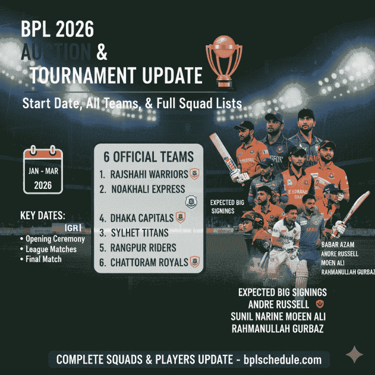 BPL Squad 2026 – Players List of all Teams in BPL 12